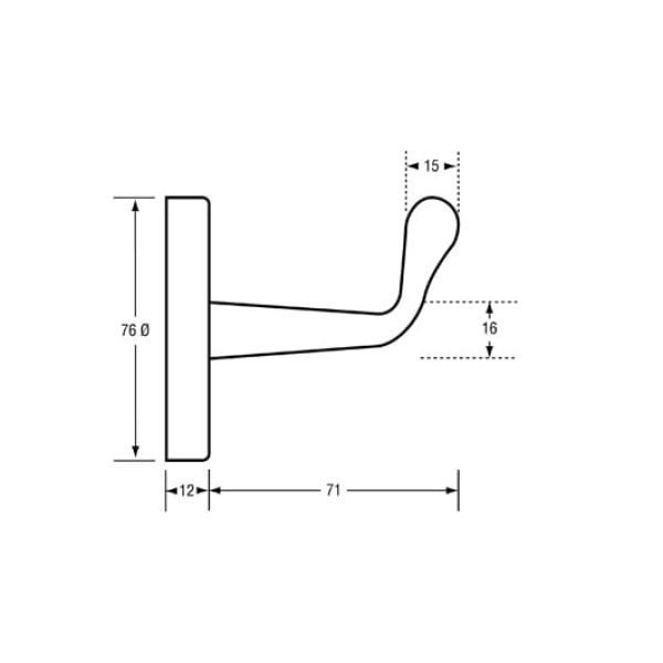 ML216B - Heavy Duty Robe Hook - Concealed Fix - Kirk Build